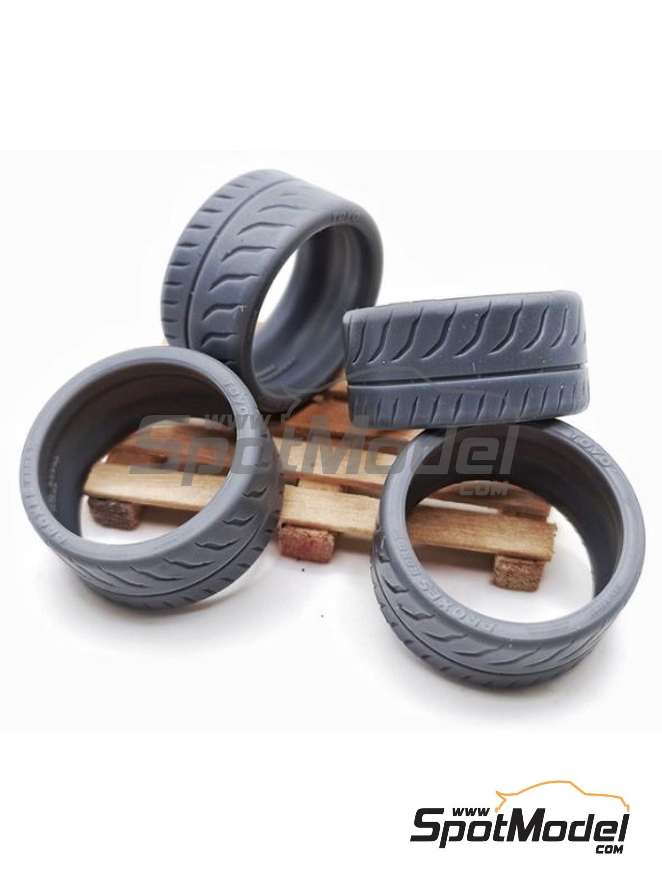 Yamamoto Model Parts YMPRIM19: Tyre set 1/24 scale - Toyo Proxes R888R semi slick 18 inches ...